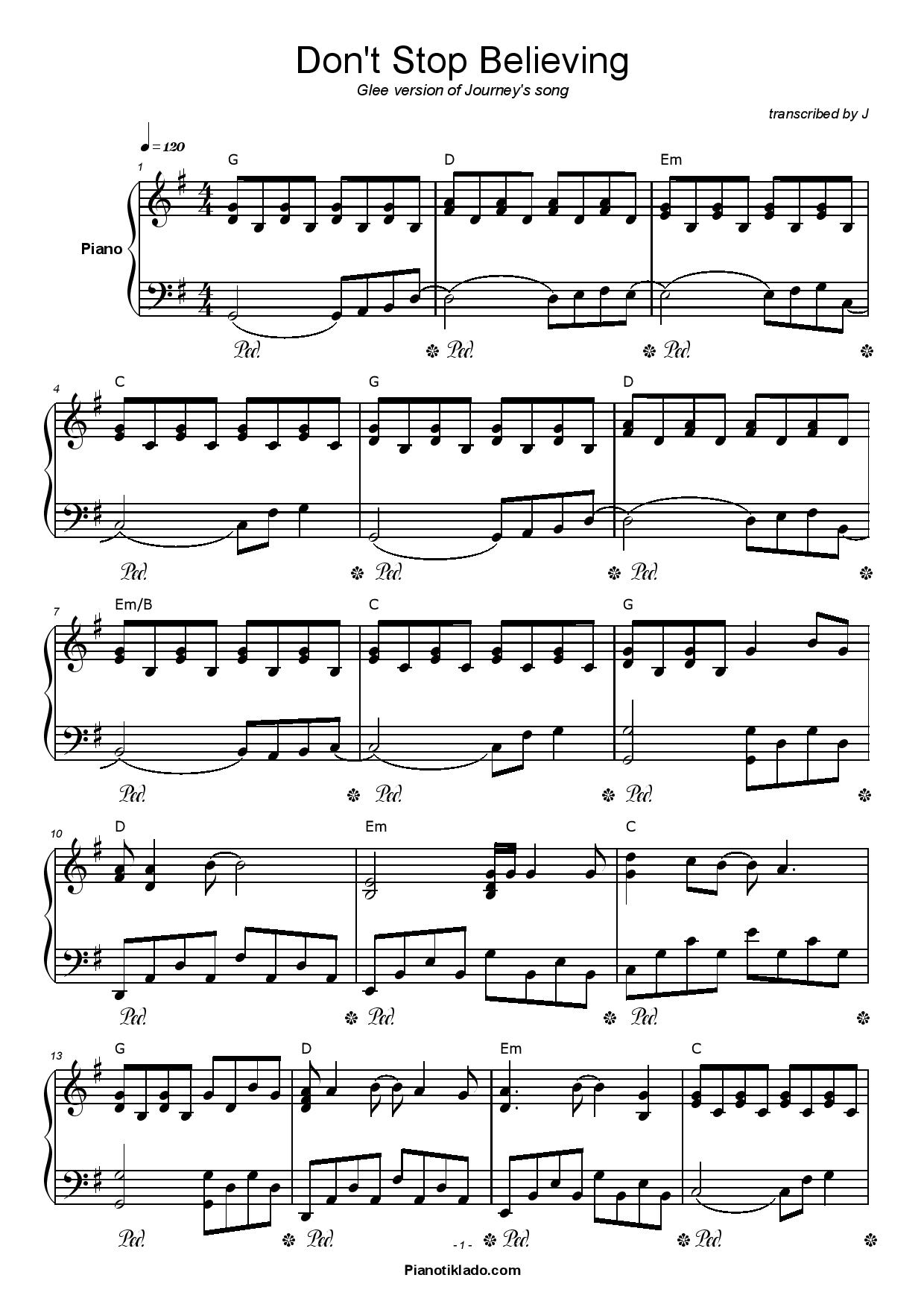Don't Stop Believing - Glee version | Pianotiklado Don't Stop Believing - Glee version | Pianotiklado